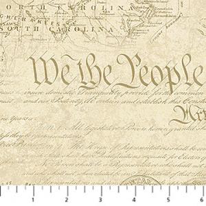 America 250 Map Beige - Old Country Store Fabrics
